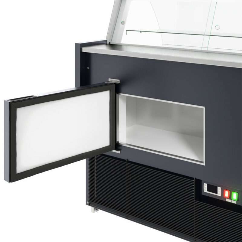 Coldline SDC98 98″ Refrigerated Curved Glass Meat Deli Case with Rear ...