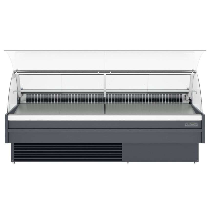 Coldline SDC98 98" Refrigerated Curved Glass Meat Deli Case with Rear ...