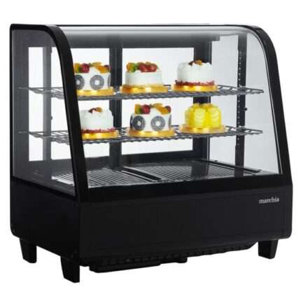 Marchia MDC100 27" Black Countertop Refrigerated Curved Glass Bakery ...
